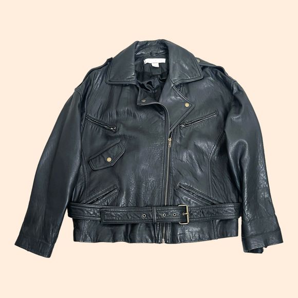 The Limited | Jackets & Coats | The Limited Vintage Black Leather Moto ...